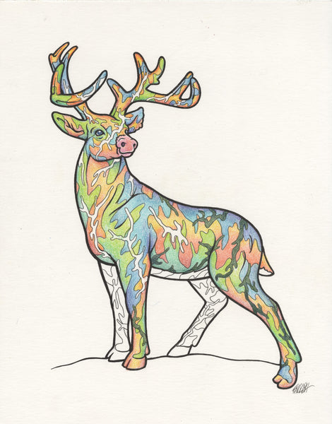 Original Drawing: Camo Buck – PoPaganda