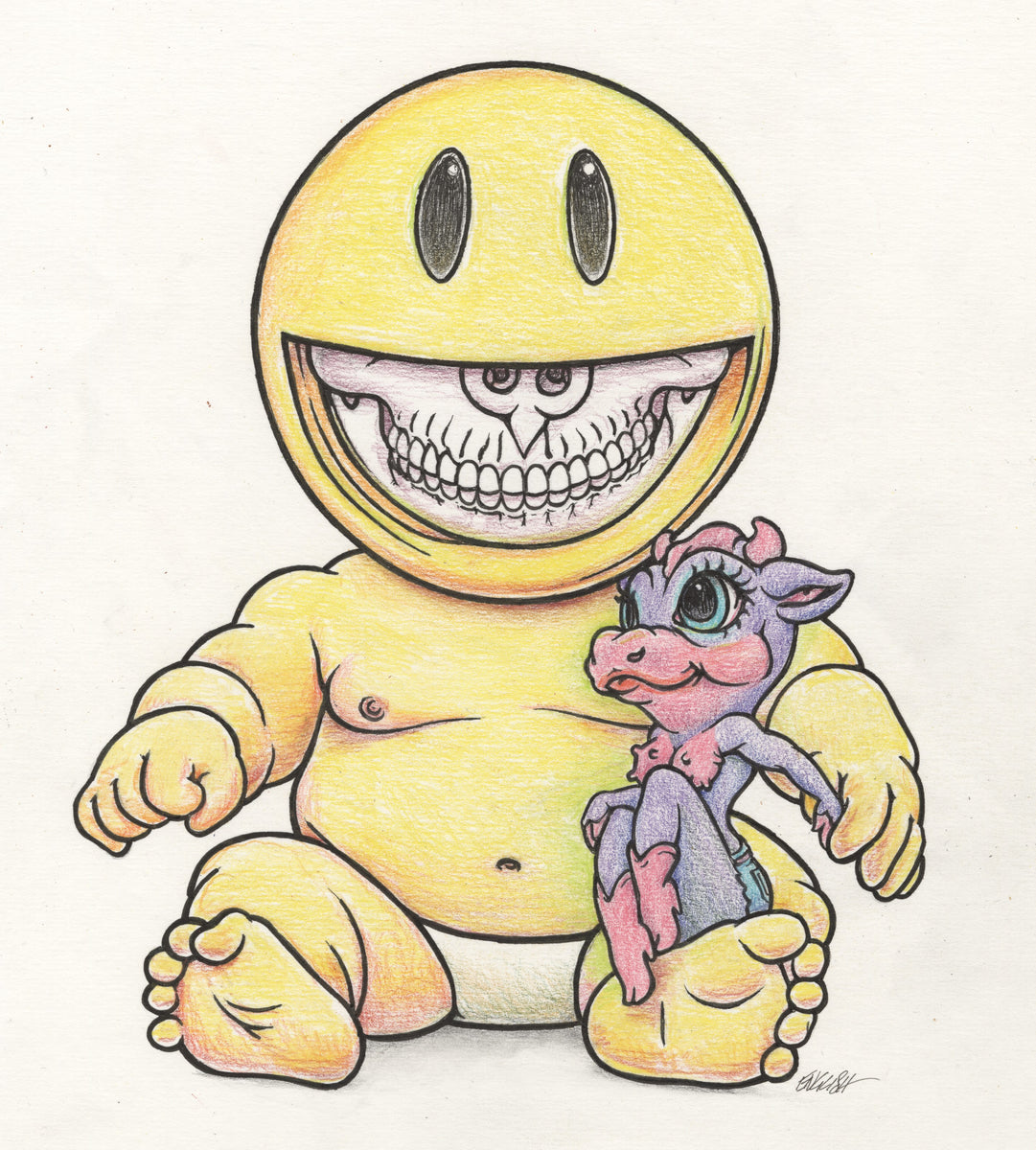 Original Drawing - Grin and Cathy – PoPaganda